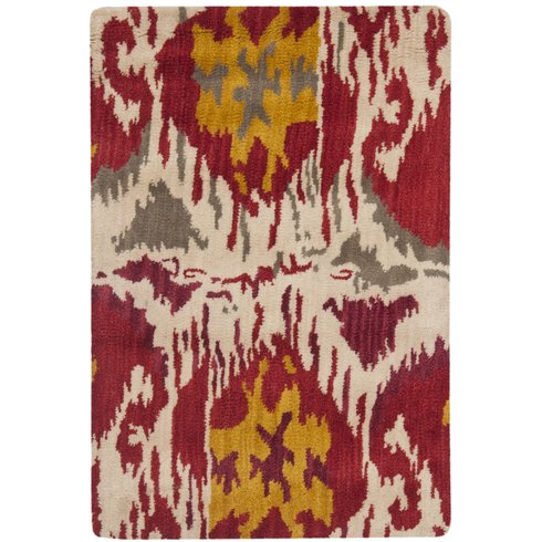 Ikat+Ivory-Red+Area+Rug - The Weathered Fox
