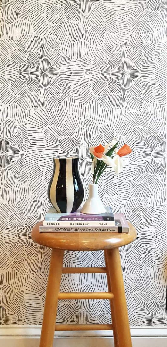removable wallpaper black flowers - The Weathered Fox